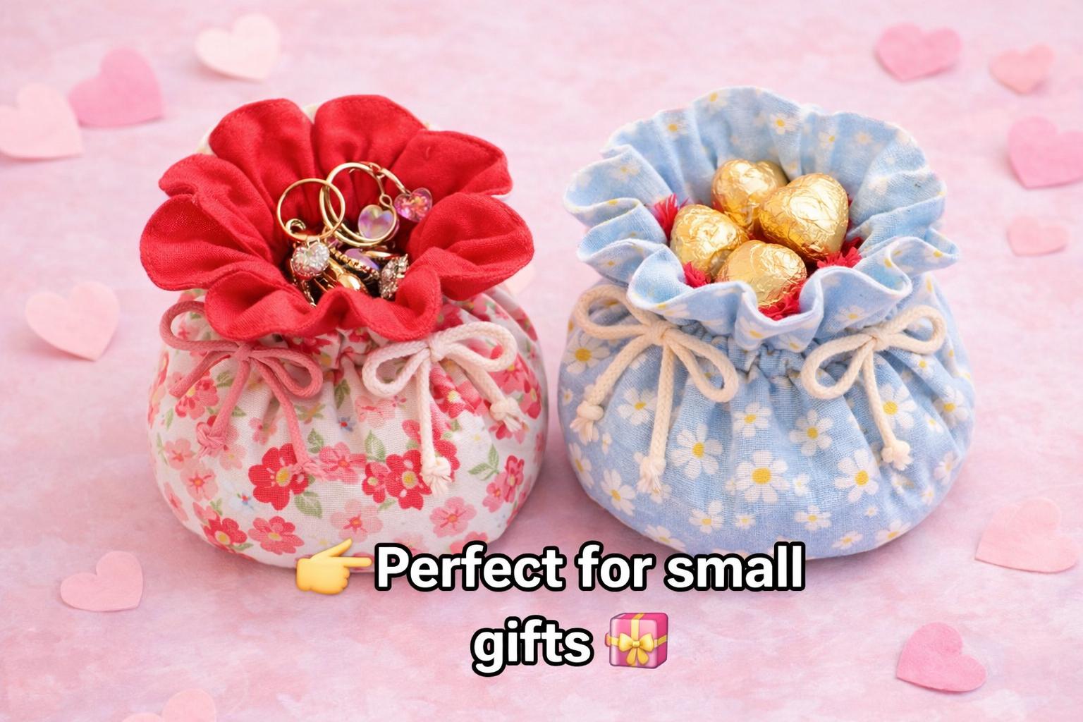Flower Pouch Sewing Pattern PDF | Gift Bag With Flower | Drawstring Bag ...
