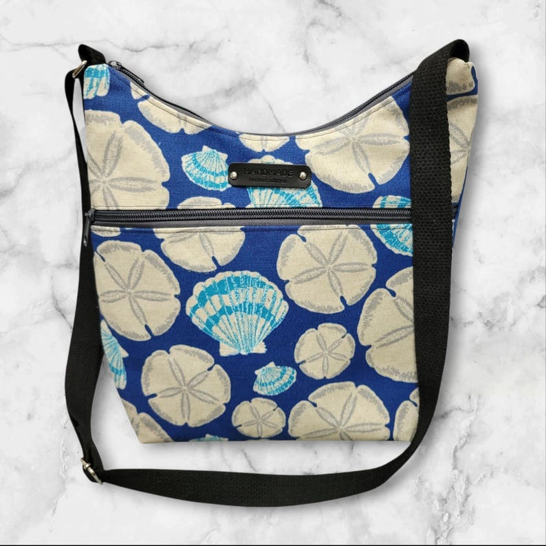 Sand Dollars and Sea Shells Beach Themed Crossbody Bag - Medium Sized ...