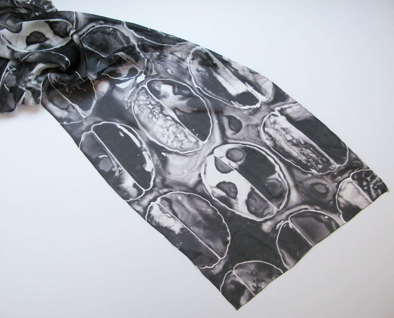 Black Brain Scan - Silk Chiffon Scarf - Neuroscience Scarf - Etsy