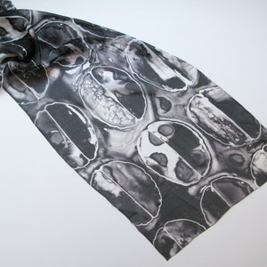 Black Brain Scan - Silk Chiffon Scarf - Neuroscience Scarf - Etsy