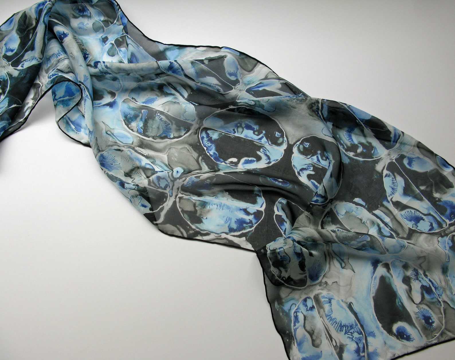 Blue Brain Scan - Silk Chiffon Scarf - Neuroscience Scarf - Etsy