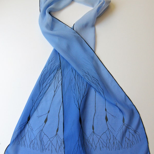 Blue Silk Scarf - Etsy