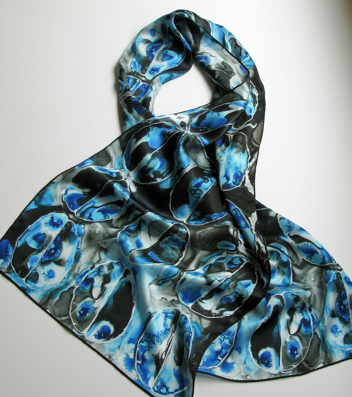 Blue Brain Scan - Silk Charmeuse Scarf - Neuroscience Scarf - Etsy