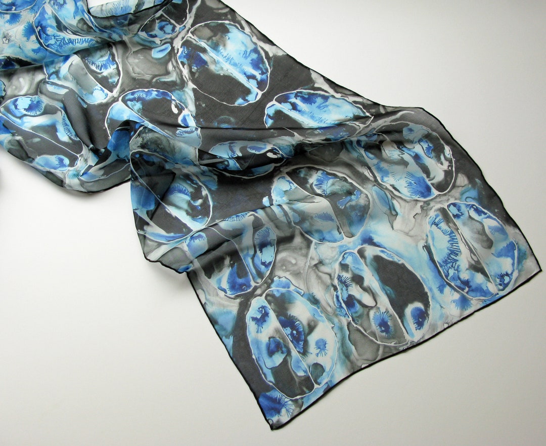 Blue Brain Scan - Silk Chiffon Scarf - Neuroscience Scarf - Etsy