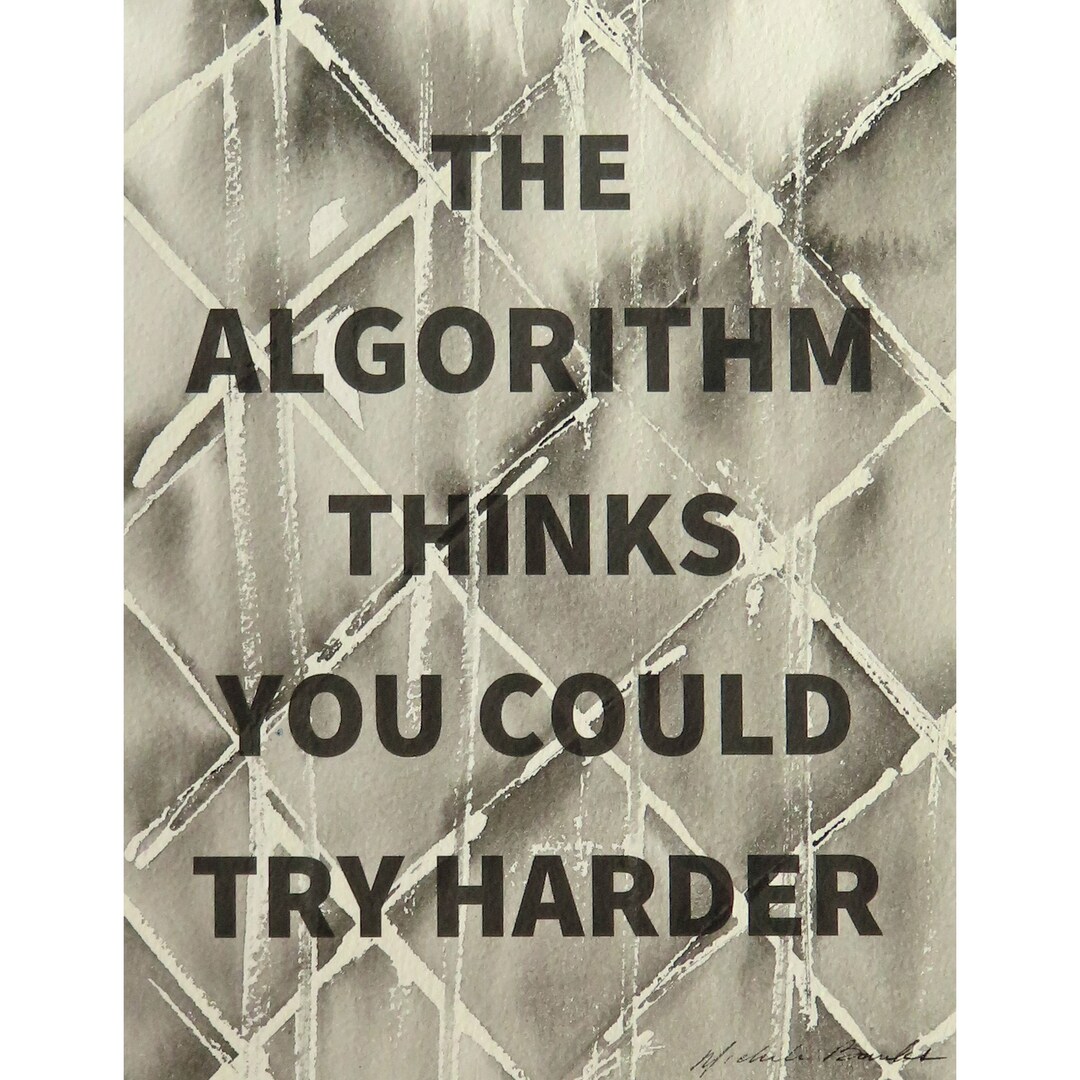 Algorithm Series 90: the Algorithm Thinks You Could Try Harder - Etsy