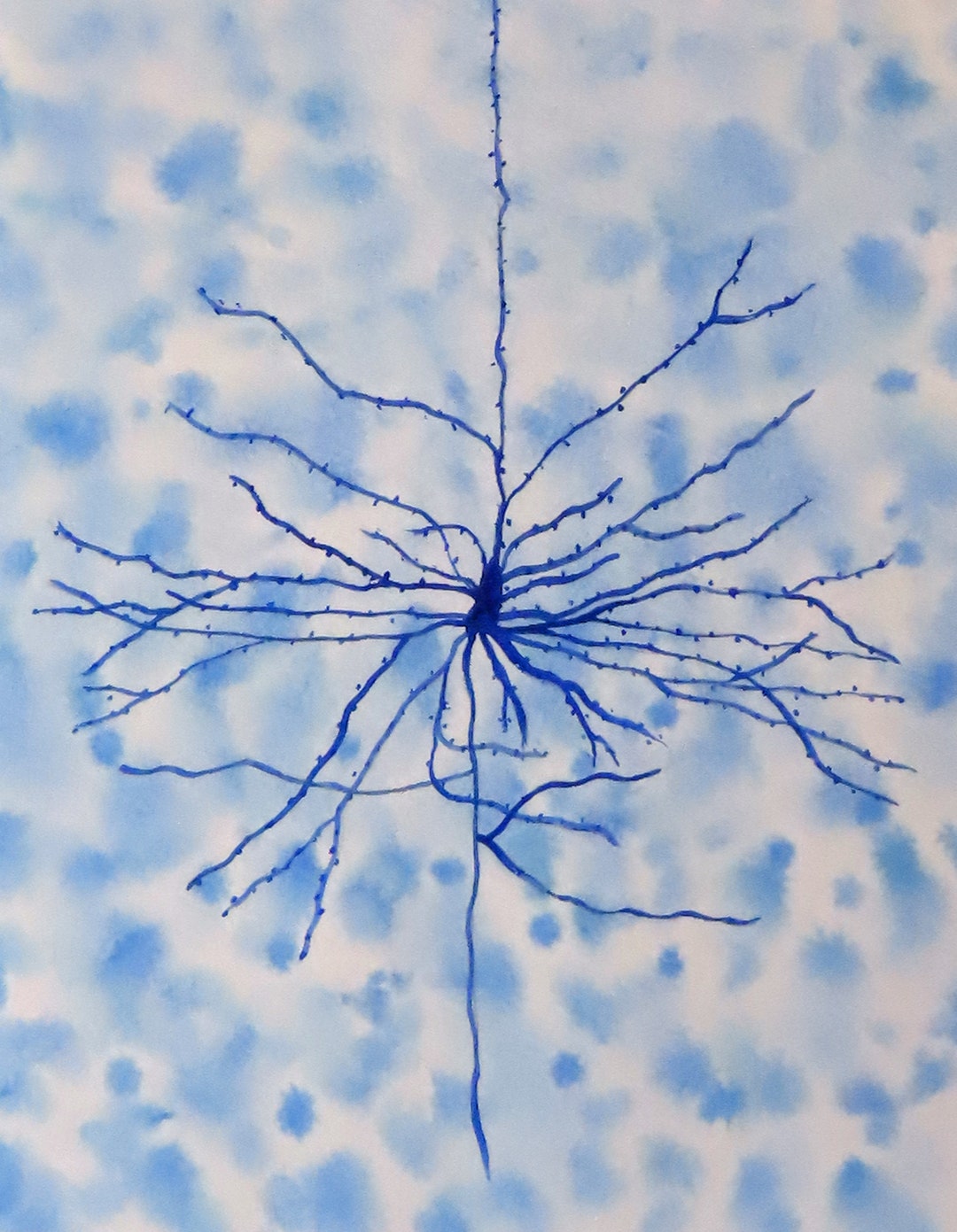 Pyramidal Cell After Cajal- Original Watercolor Painting of Neuron ...