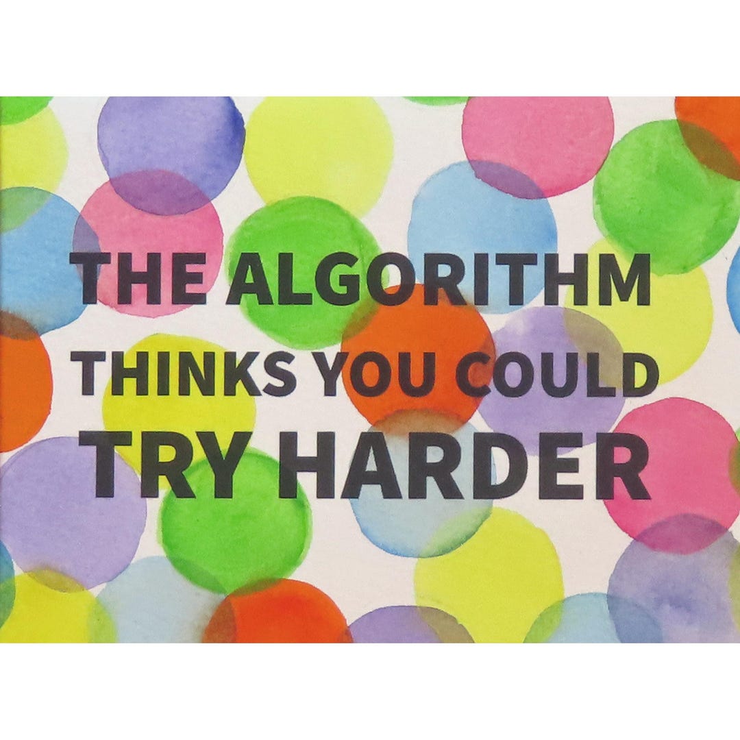 Algorithm Series 107: the Algorithm Thinks You Could Try Harder - Etsy