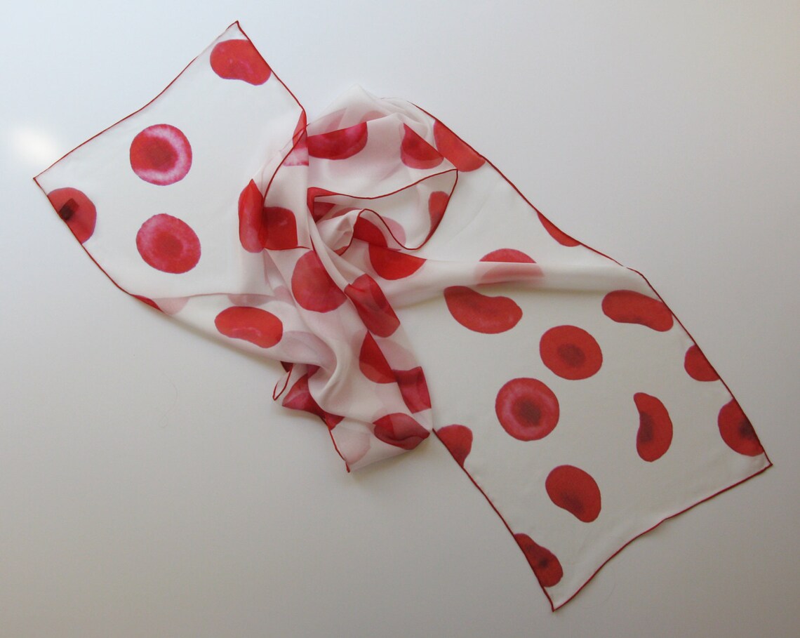 Red Blood Cells Silk Chiffon Scarf - Etsy