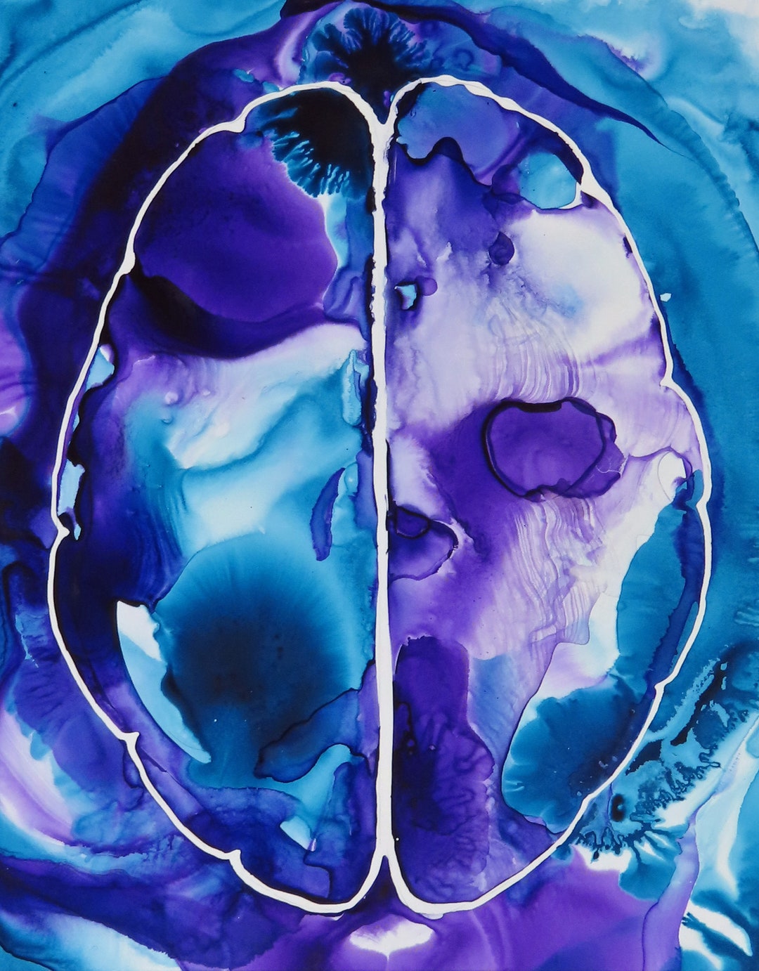 Turbulent Brain Original Ink Painting on Yupo Neuroscience Art - Etsy