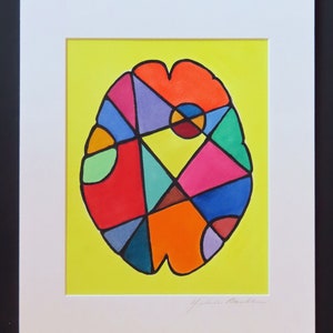 Stained Glass Brain 24 Original Watercolor Painting Neuroscience Art - Etsy