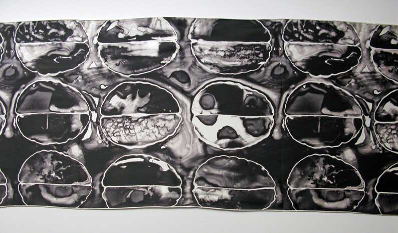 Black Brain Scan Silk Charmeuse Scarf Neuroscience Scarf - Etsy