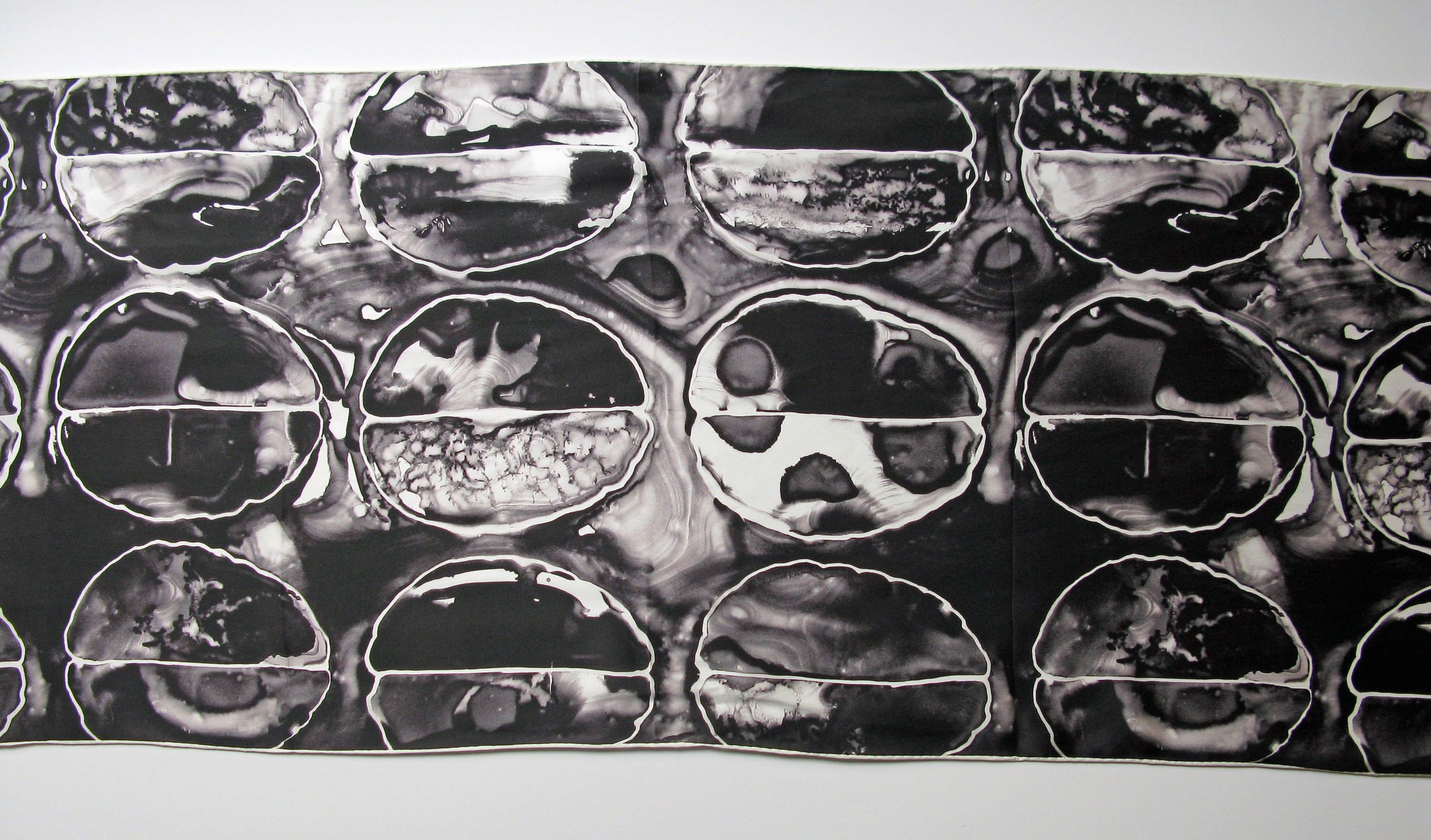 Black Brain Scan - Silk Charmeuse Scarf - Neuroscience Scarf - Etsy