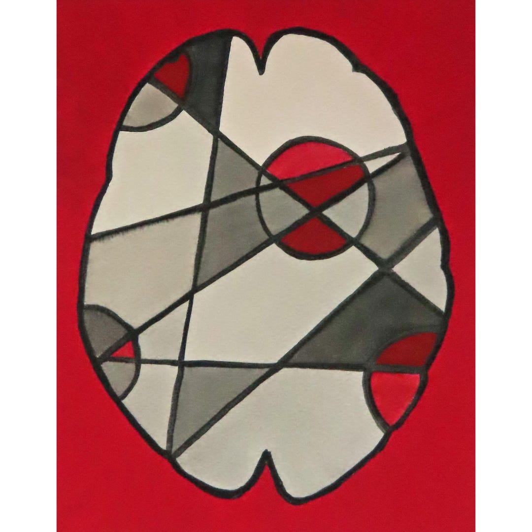 Stained Glass Brain 22 - Original Watercolor Painting - Neuroscience ...