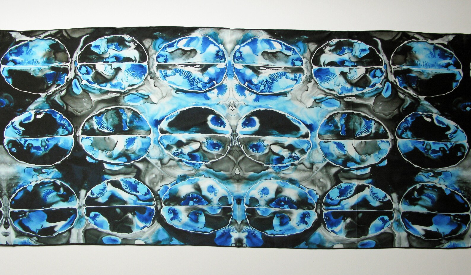 Blue Brain Scan - Silk Charmeuse Scarf - Neuroscience Scarf - Etsy