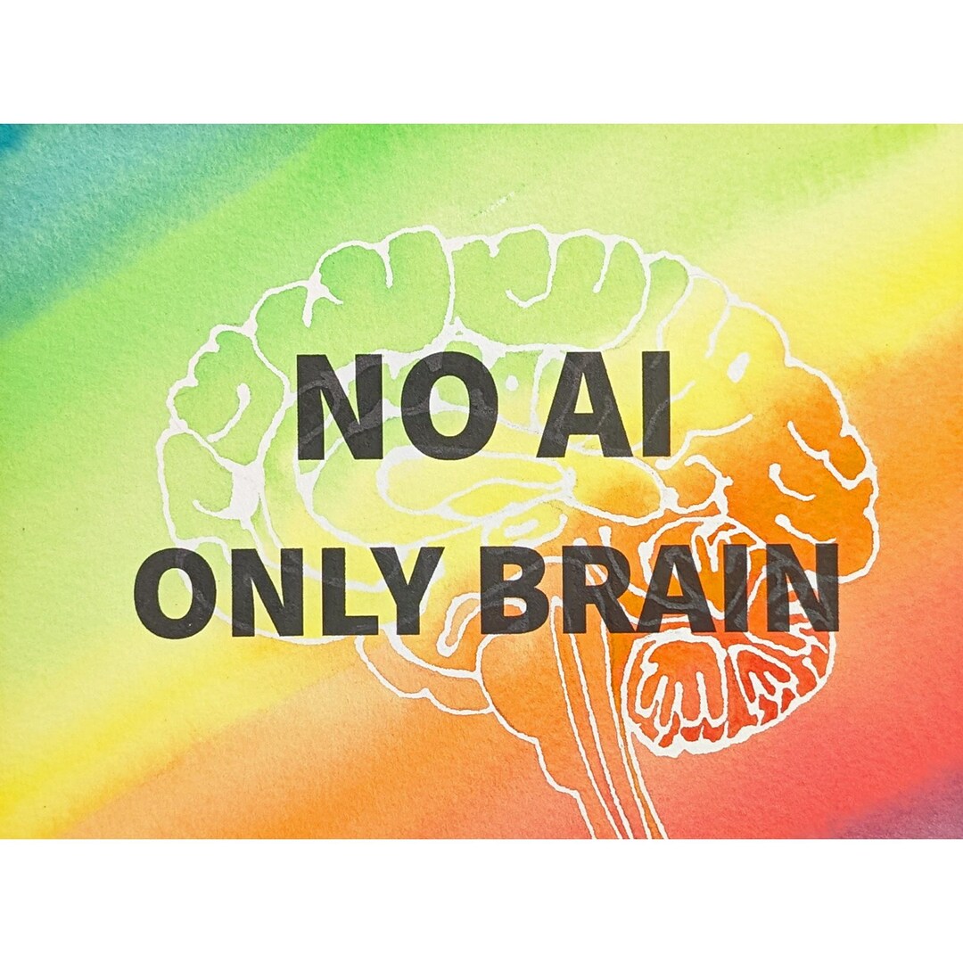 Algorithm Series 157: No AI, Only Brain (rainbow) - Matted Original ...