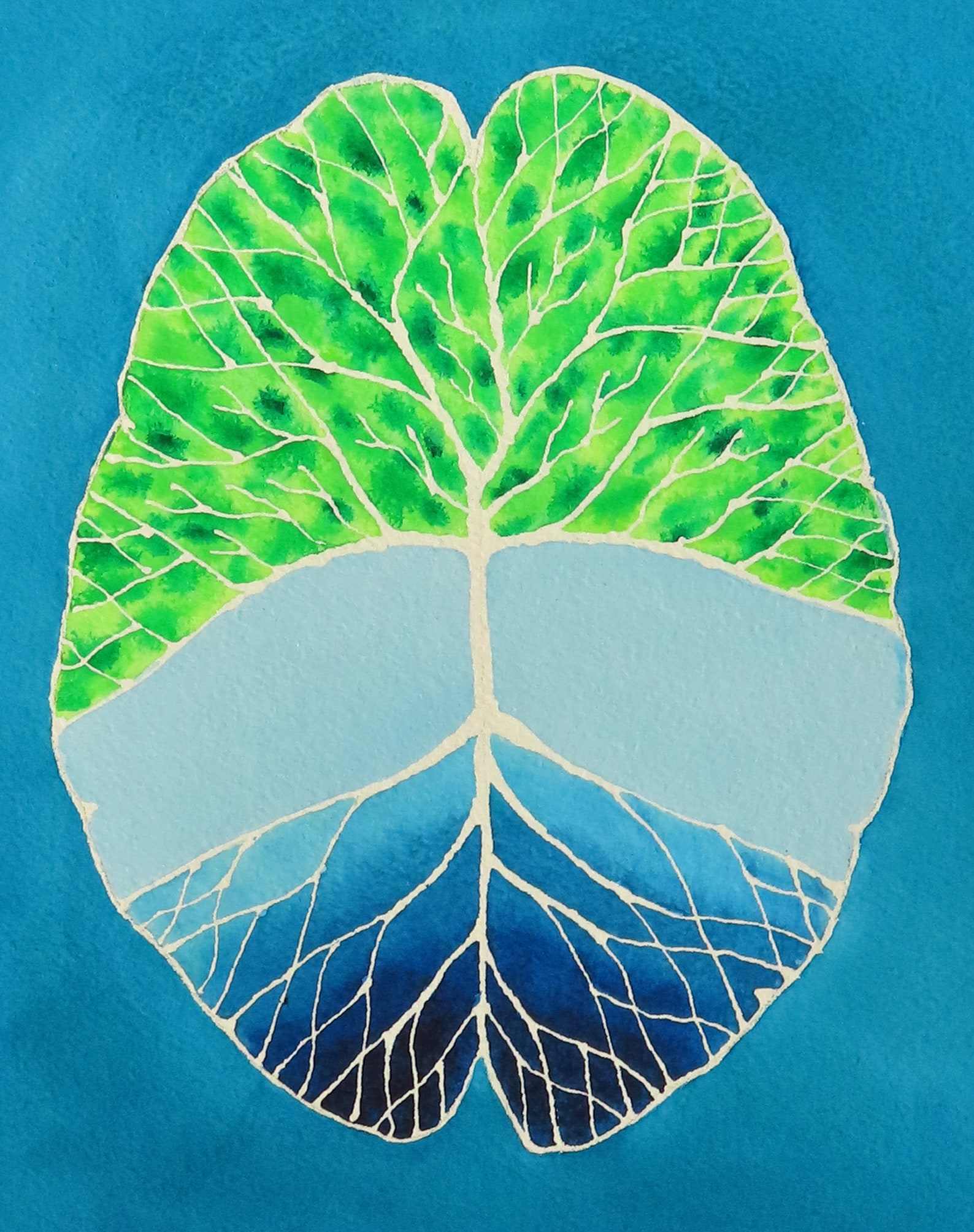 Root and Branch Brain original watercolor painting | Etsy