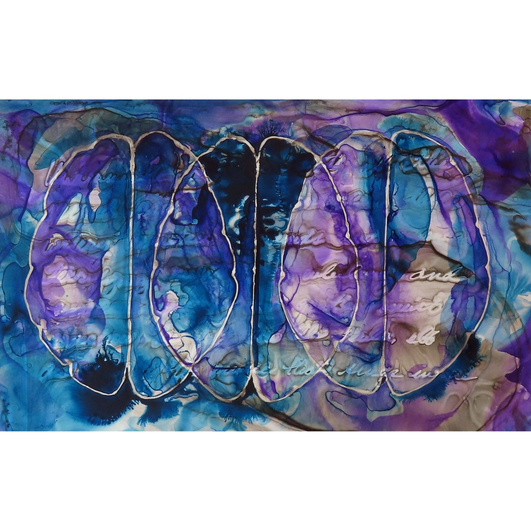 Pulse, Ebb and Flow- Original Ink Painting on Yupo - Neuroscience Art ...