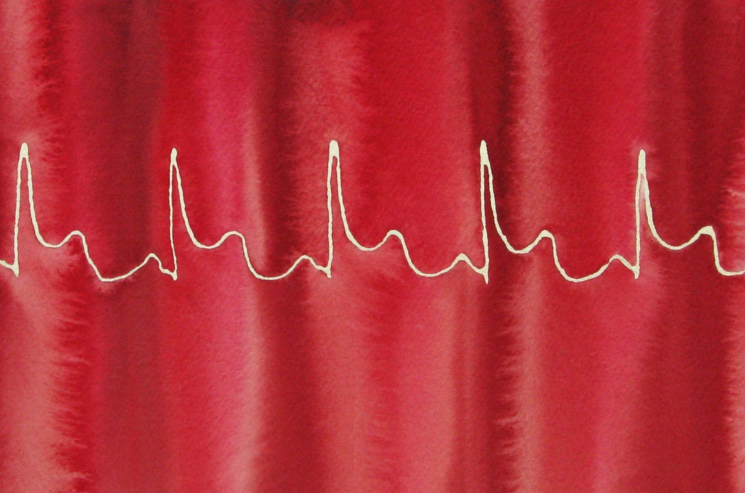 Red Heart Attack - Original Watercolor Painting - Etsy