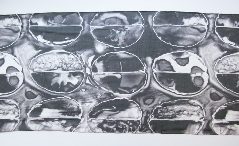 Black Brain Scan Silk Chiffon Scarf Neuroscience Scarf - Etsy