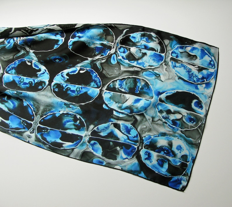 Blue Brain Scan - Silk Charmeuse Scarf - Neuroscience Scarf - Etsy