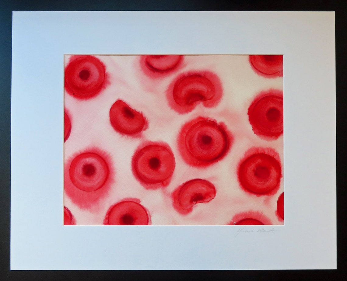 Red Blood Cells 3 Original Watercolor Painting of - Etsy