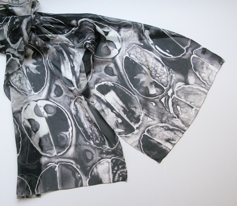 Black Brain Scan - Silk Chiffon Scarf - Neuroscience Scarf - Etsy