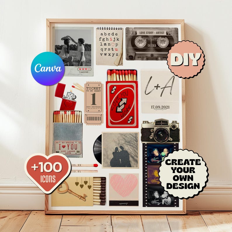 Customizable Matchbox Art Template, Valentine's Gift (canva Editable ...