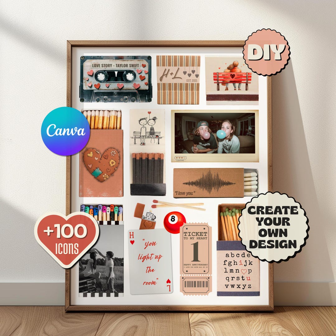 Editable Matchbook Template, Canva Editable, Matchbox Personalized ...