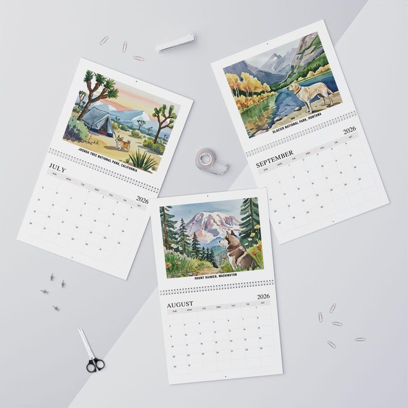 2026 Wall Calendar, Trails & Tails Hiking Art, Dogs and Nature ...