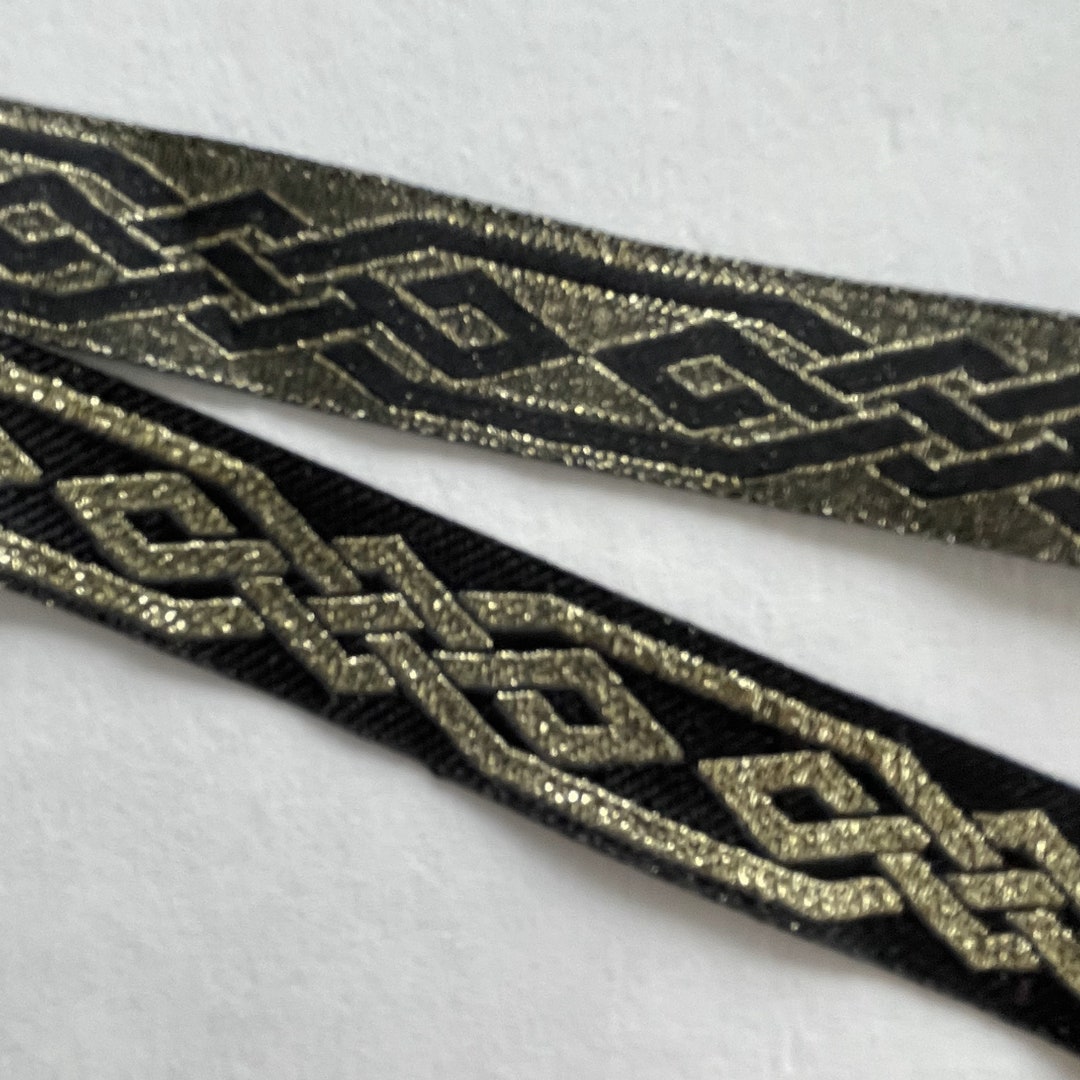5/8 Black Gold Celtic Fabric Trim by the Yard - Etsy