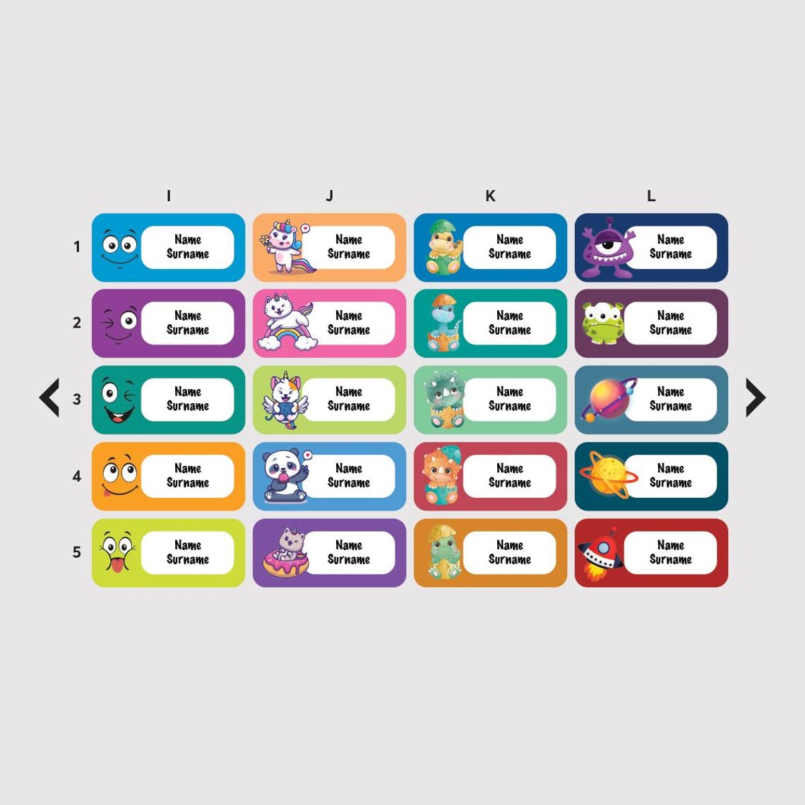 Editable Kids Name Tags – 120 Designs | Canva Template | Printable Name ...