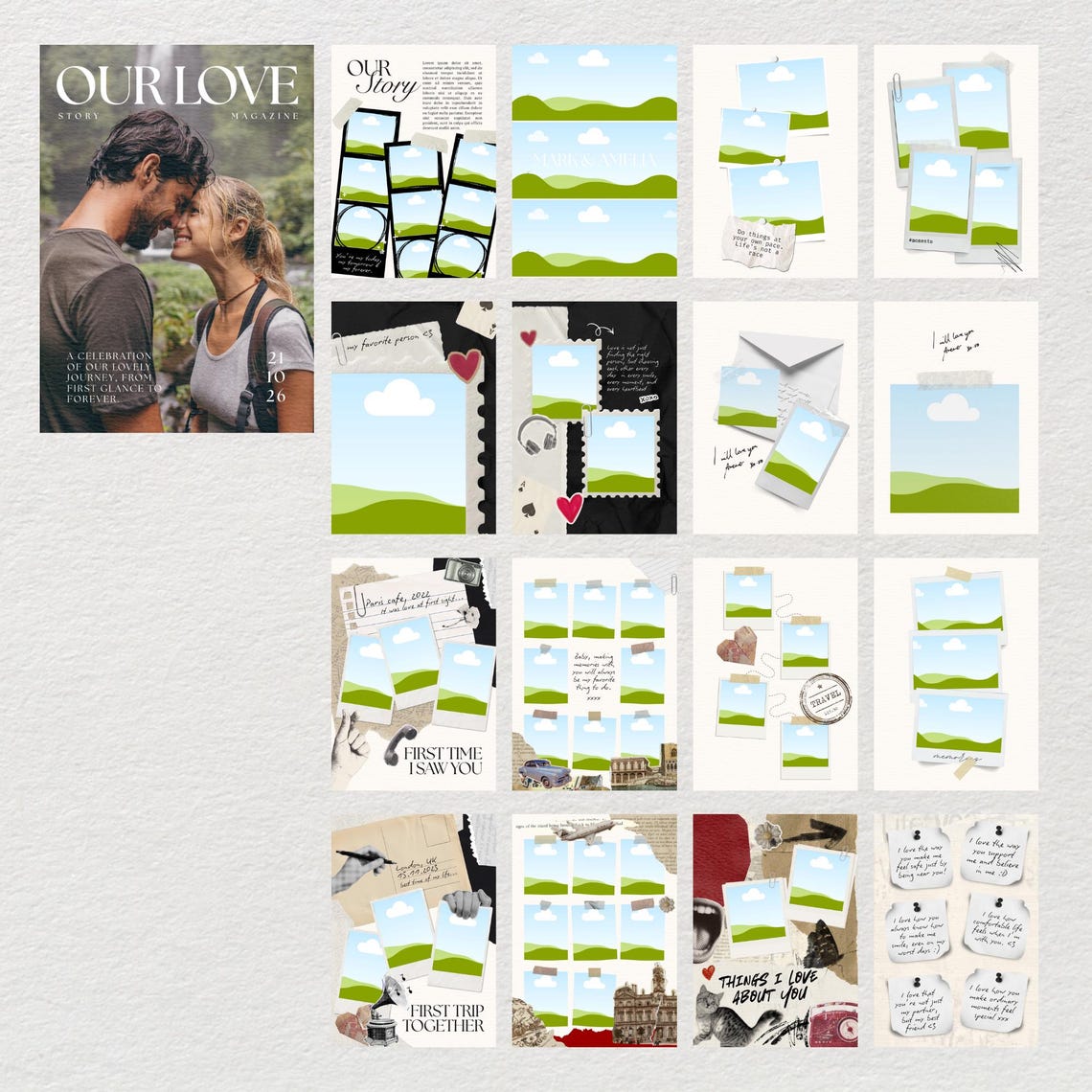 Editable Couple Magazine – 32 Page Scrapbook Style Love Journal – Canva ...