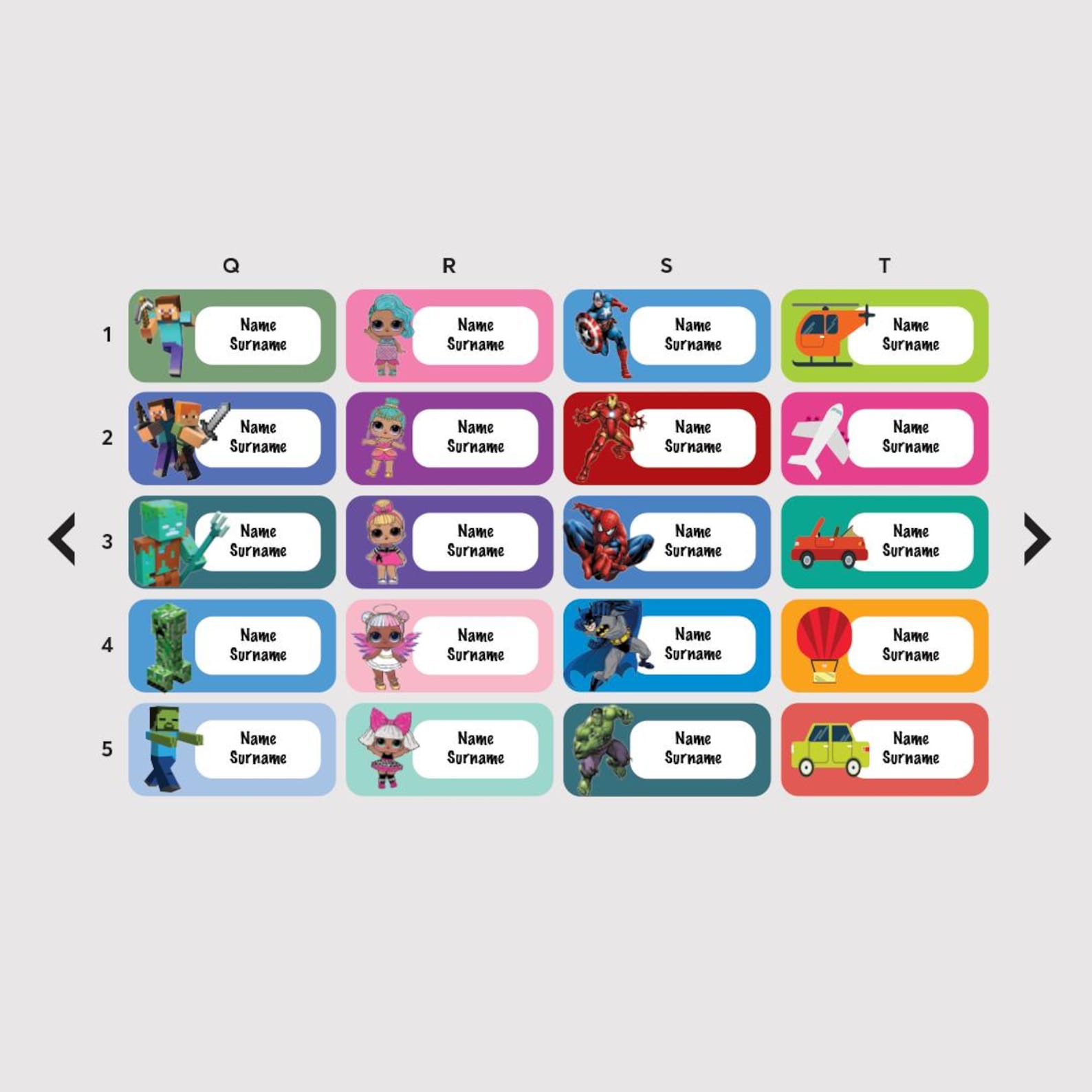 Editable Kids Name Tags – 120 Designs | Canva Template | Printable Name ...