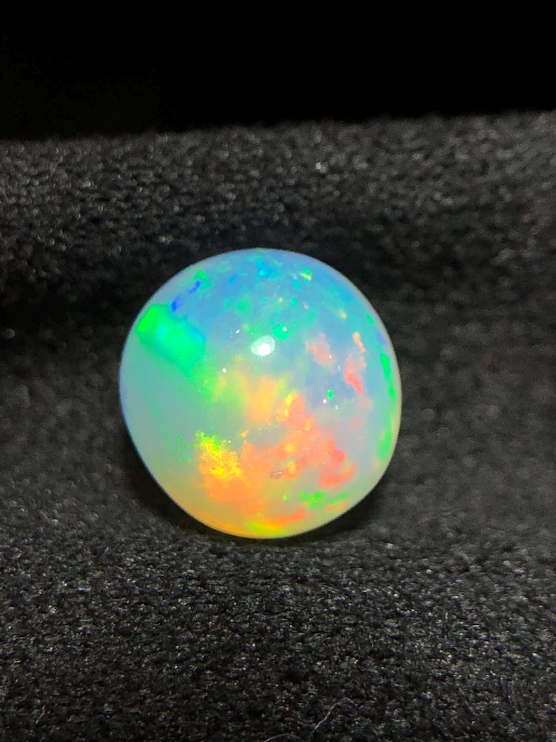 Natural Eithopian 1.6carat Rainbow Fire White Opal With Orange Fire ...