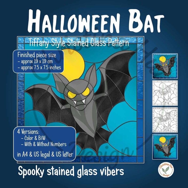 Bat Stained Glass Pattern - Etsy