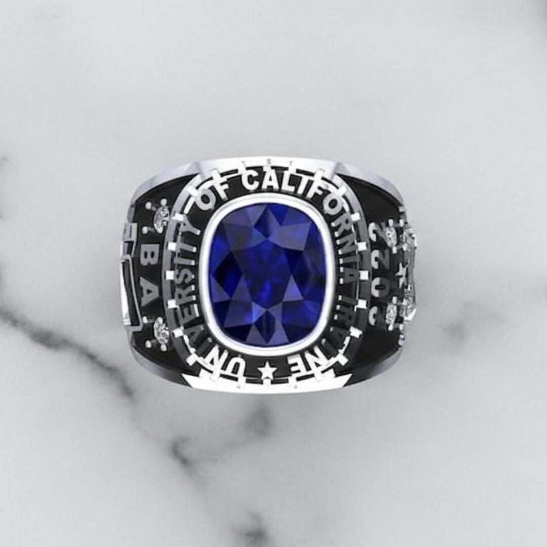Custom University Class Ring Personalized College Graduation Ring 925 ...