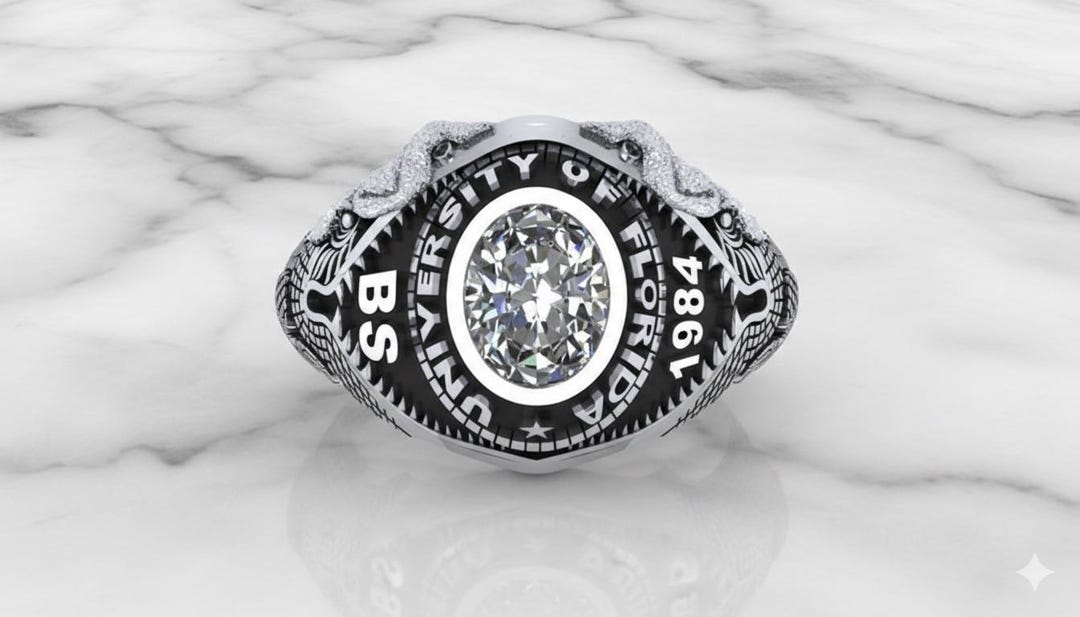 Custom University Class Ring Personalized College Graduation Ring 925 ...