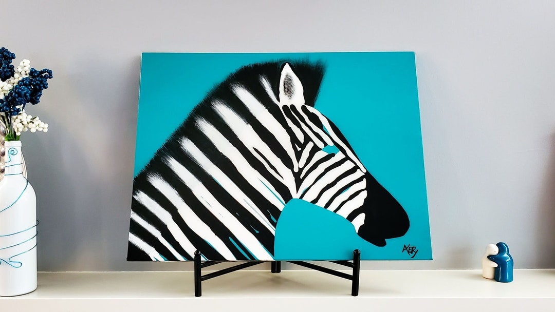 Original Zebra Abstract Acrylic Drip Painting 18 X - Etsy