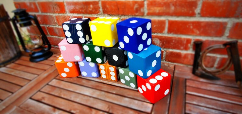 Wood Yardzee BUNCO TROPHY Jumbo Lawn Yard DICE - Biggest Winner ...