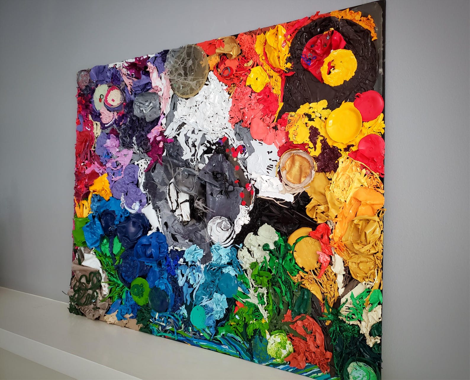 Original Multi-color 3D Abstract Textured Paint Acrylic Painting 24 X ...