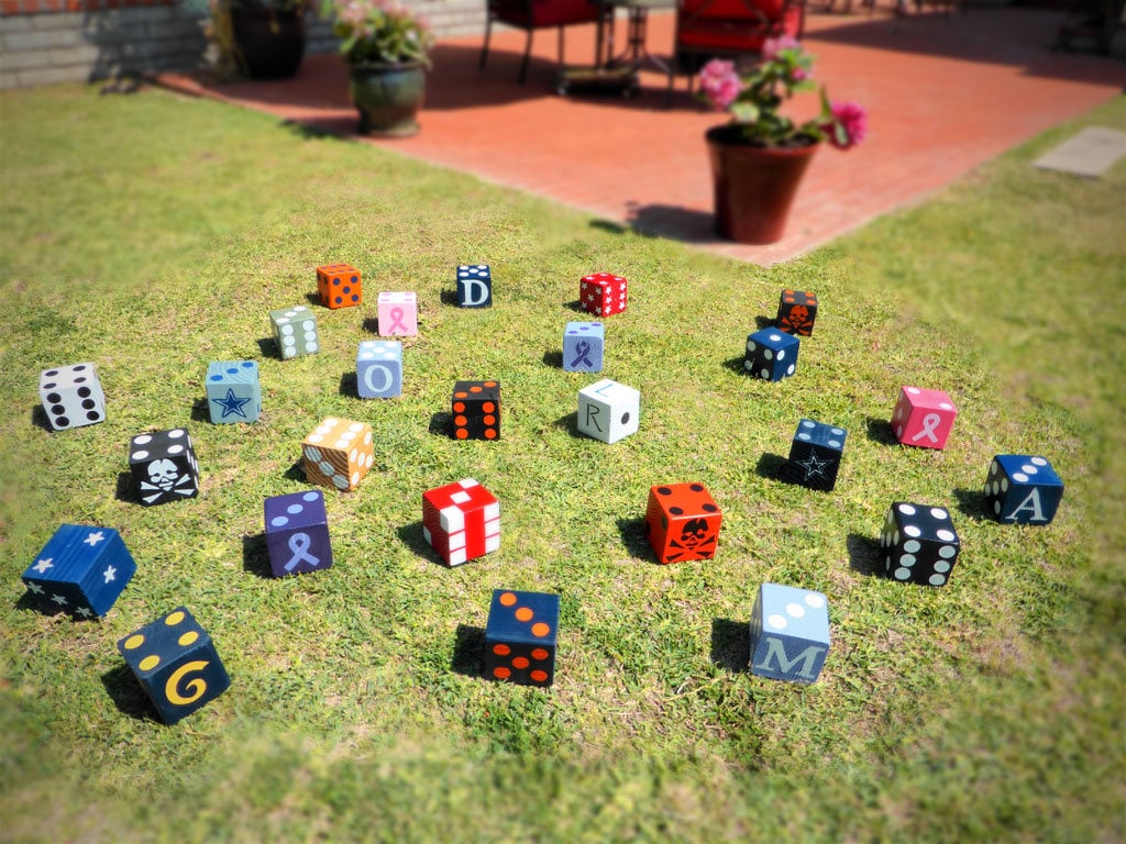 Wood Yardzee BUNCO TROPHY Jumbo Lawn Yard DICE - Biggest Winner ...
