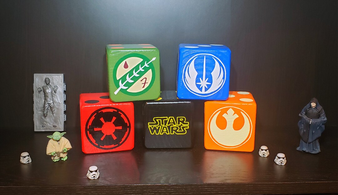 Wood Yardzee Jumbo STAR WARS Giant Lawn Yard Dice Yahtzee, Bunco, Home ...