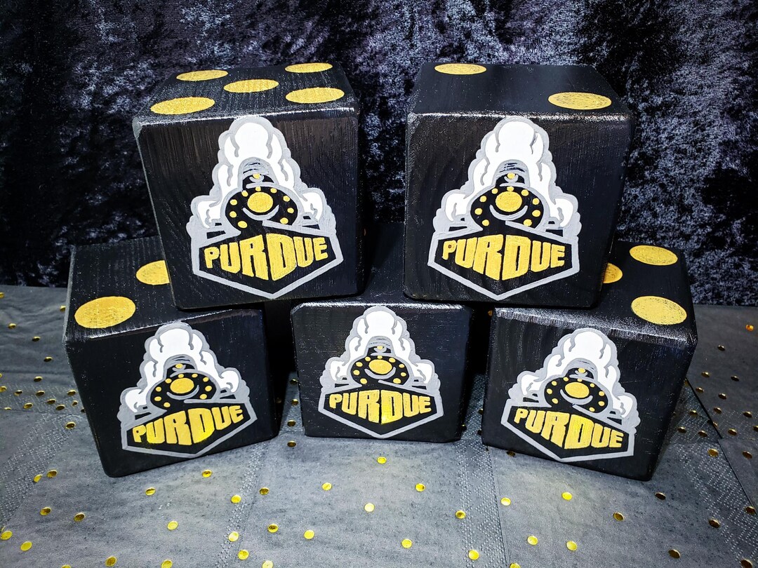 Wood Yardzee Purdue University Jumbo Giant Lawn Yard DICE - Yahtzee ...
