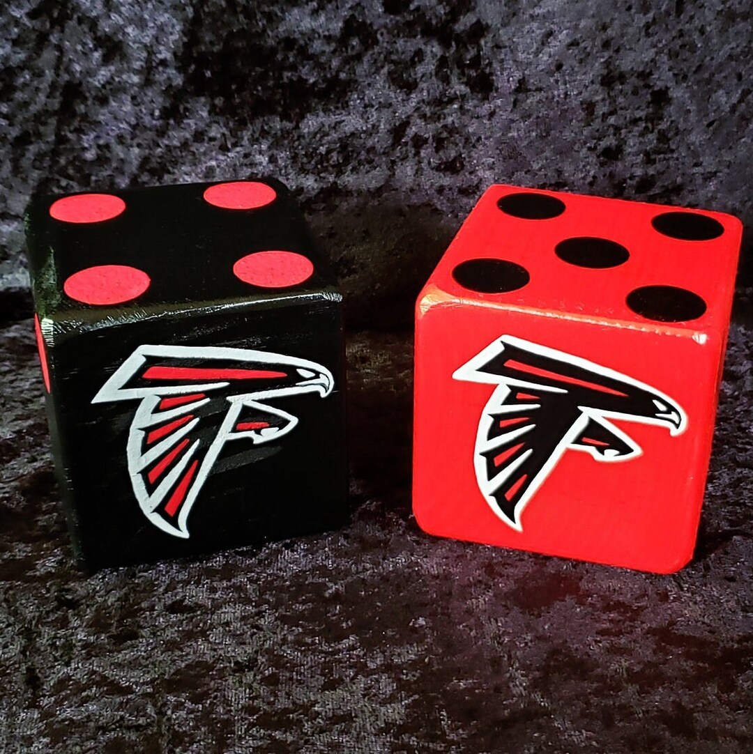 Wood Yardzee Jumbo Atlanta Falcons Giant Lawn Yard DICE Yahtzee Bunco ...