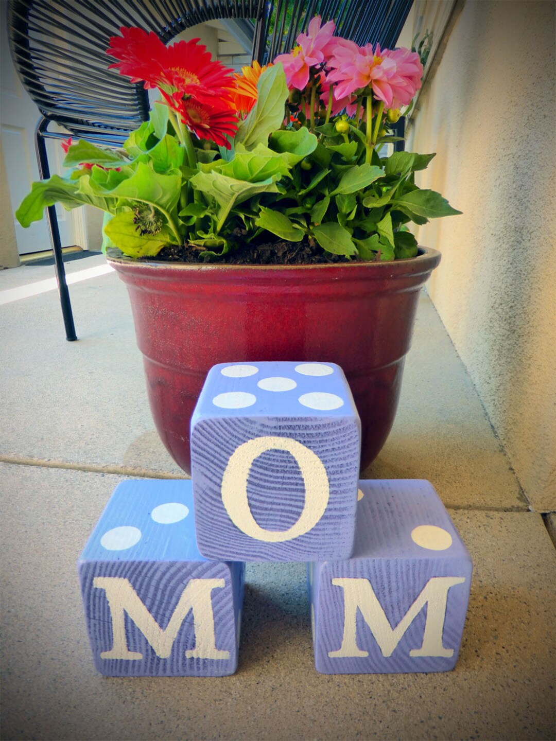 Wood Yardzee Jumbo MOM Mother's Day Giant Lawn Yard Dice Yahtzee, Bunco ...