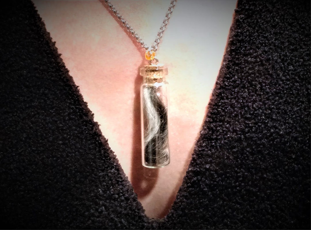 Pet Memorial Necklace Dog or Cat Lock of Fur Bereavement, Remembrance ...