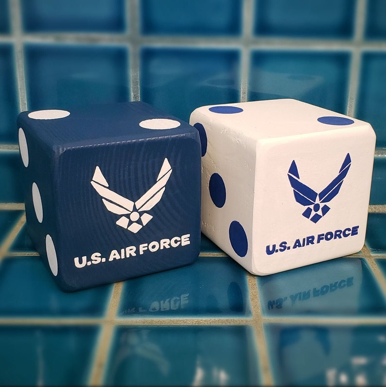 Wood Yardzee U.S. Air Force Jumbo Giant Lawn Yard DICE - Yahtzee, Bunco ...
