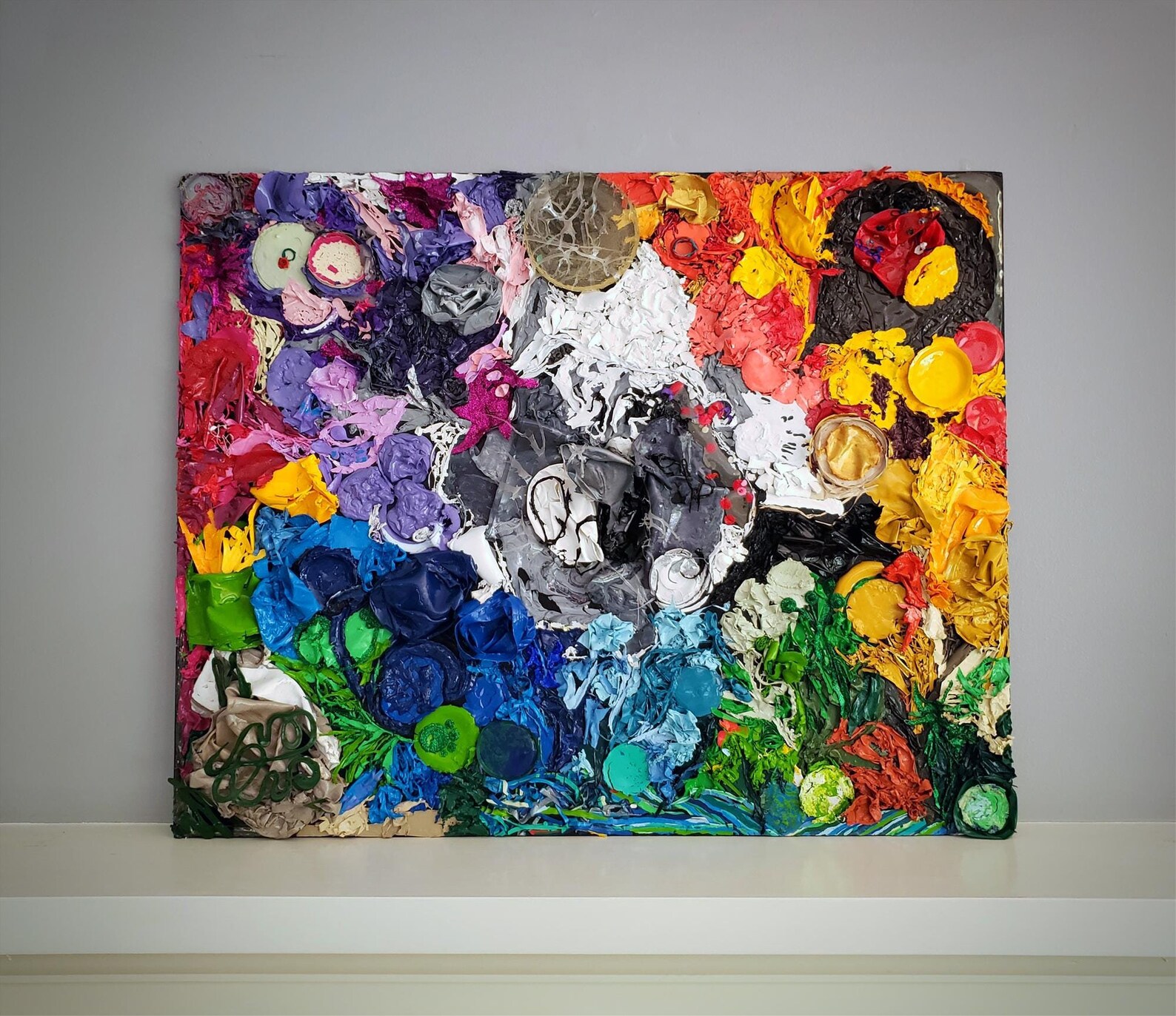 Original Multi-color 3D Abstract Textured Paint Acrylic Painting 24 X ...