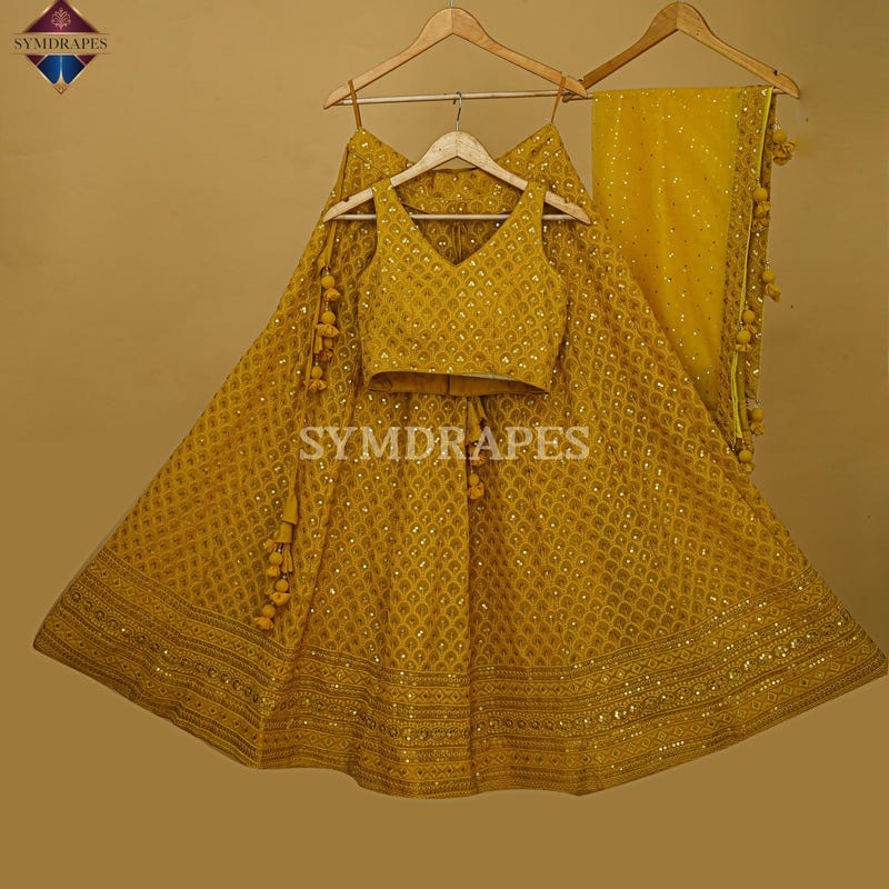 Yellow Lehenga Pakistani - Etsy