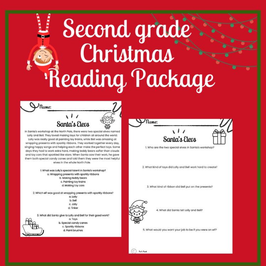 Christmas Reading Comprehension Grade 2 | Holiday Literacy Worksheets ...